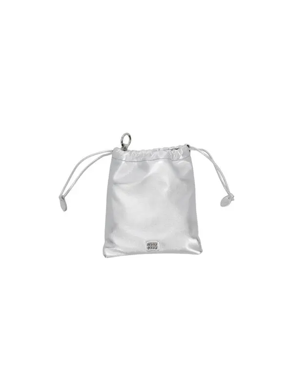 Miu Miu Nappa Leather Pouch - Silver