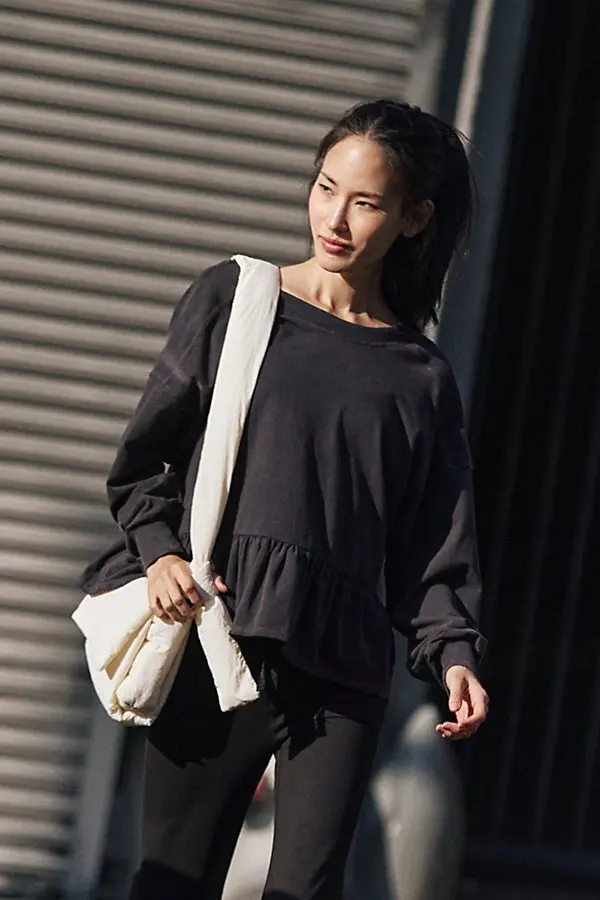 Free People Play Nice Layer Top - Black