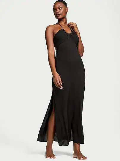 Victoria'S Secret Halter Maxi Dress In Black - 50% Off | Editorialist