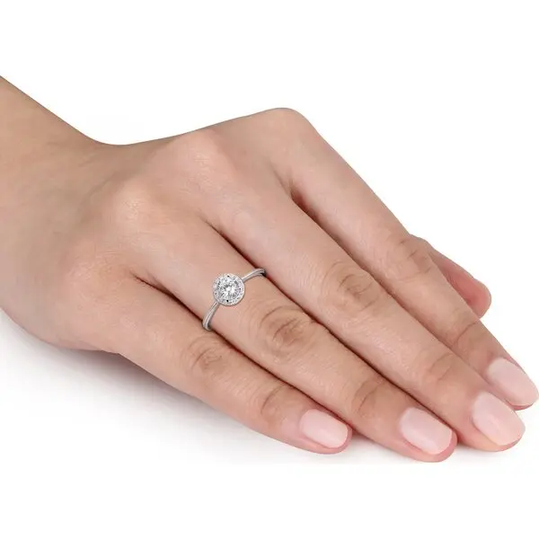 JULIANNA B. 18k Lab-grown Diamond Halo Engagement Ring