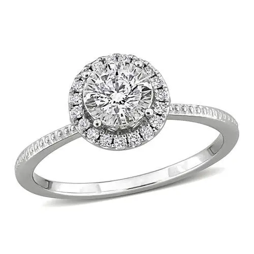 JULIANNA B. 3/8 Ctw Lab-grown Diamond Halo Ring