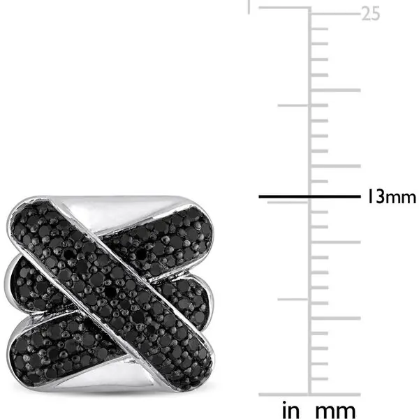 JULIANNA B. Square Crossover Cufflinks - Black Diamond