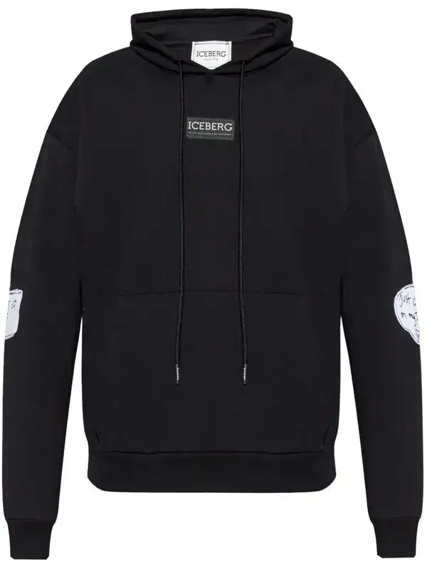 Iceberg Cotton Hoodie In Black 59% Off Editorialist