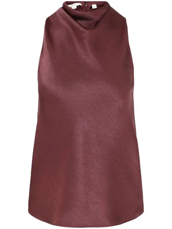 Vince Cowl-neck Sleeveless Blouse - Red