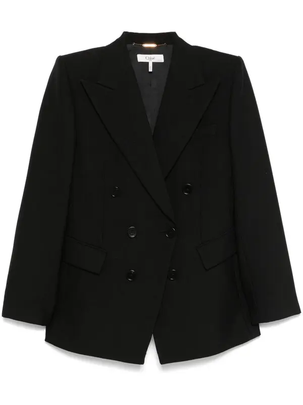 Chloé Wool Double-breasted Blazer - Black