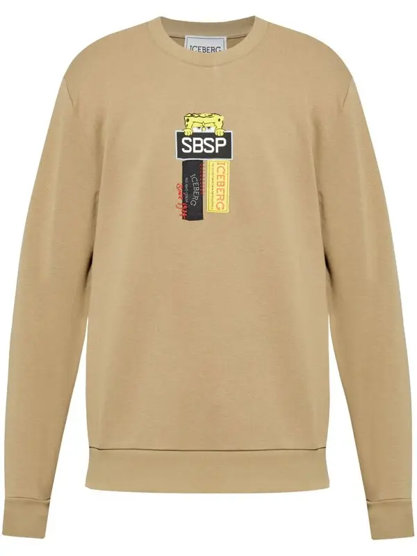 Iceberg Cartoon Print Sweatshirt - Neutrals