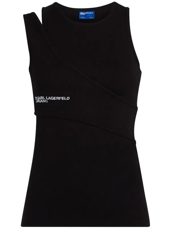 Karl Lagerfeld Logo-embroidered Tank Top - Black