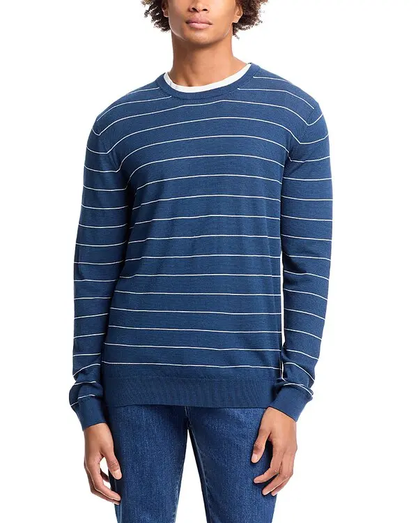 Peter Millar Hastings Striped Silk Sweater - Ocean Blue