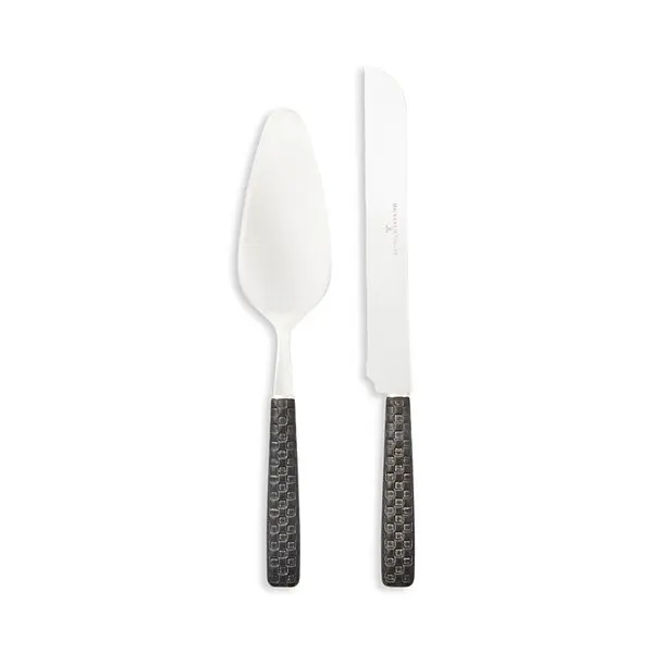 MACKENZIE-CHILDS Everyday Black 2-piece Cake Serving Set