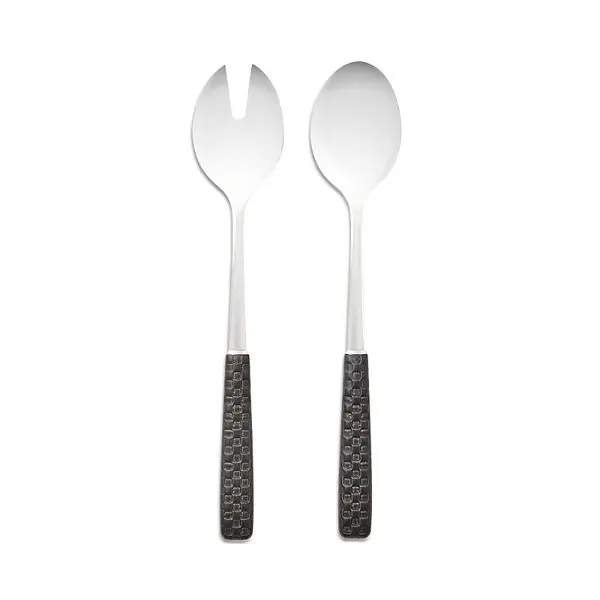 MACKENZIE-CHILDS Everyday Black Salad Serving 2 Piece Set