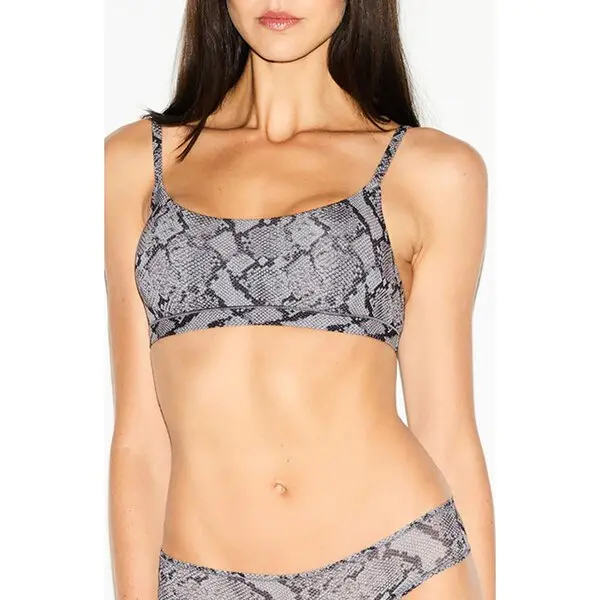 SKIMS Fits Everybody Scoop Bralette - Shadow Snake Print
