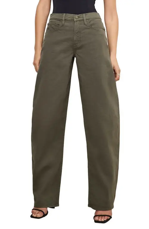 Good American High Waist Barrel Twill Pants - Fatigue