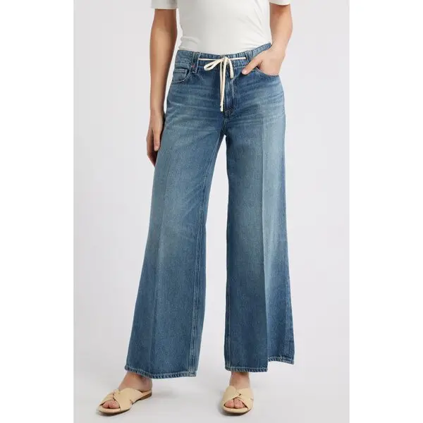 Paige Zoey Tie Waist Wide-leg Jeans