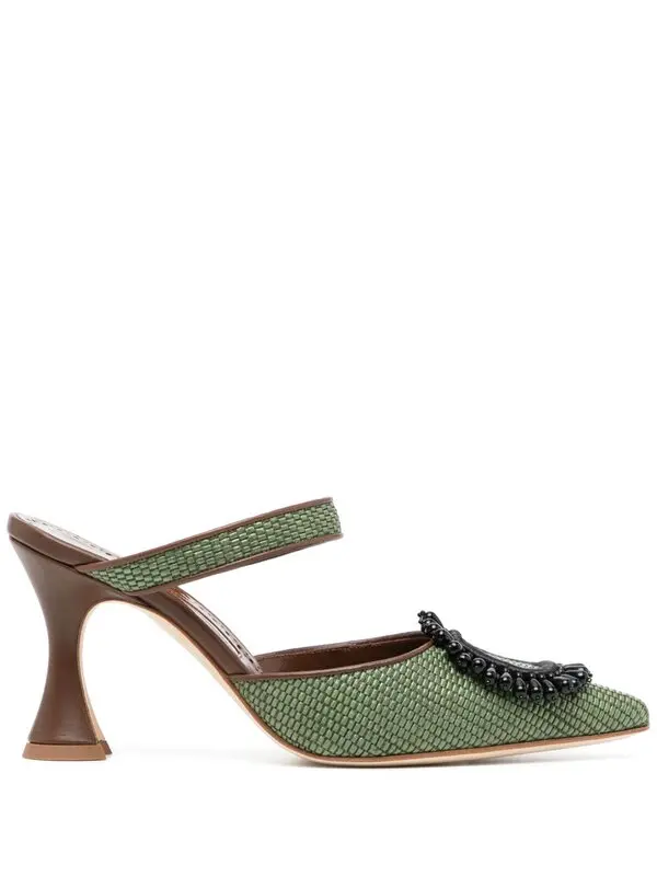 Manolo Blahnik Bead Embellished Mules