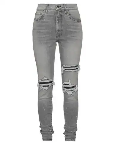 Amiri Distressed Skinny Jeans In Grey 41% Off Editorialist