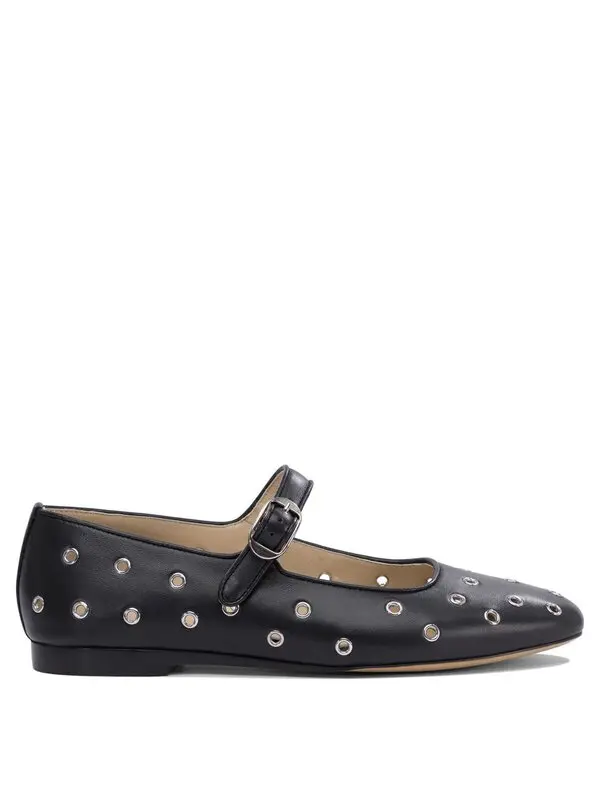 Le Monde Beryl Mary Jane Leather Ballerinas With Eyelets
