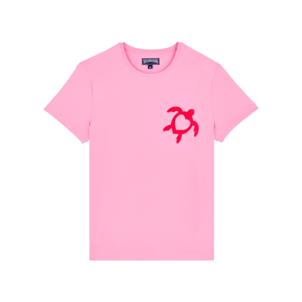 Vilebrequin Organic Cotton Flocked Turtle Heart T-shirt - Pink