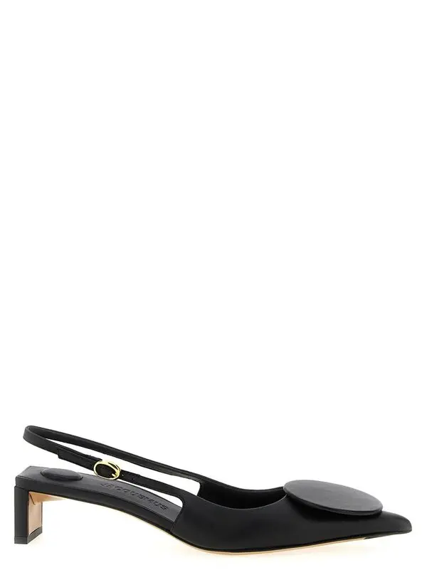 Jacquemus Leather Slingbacks - Black