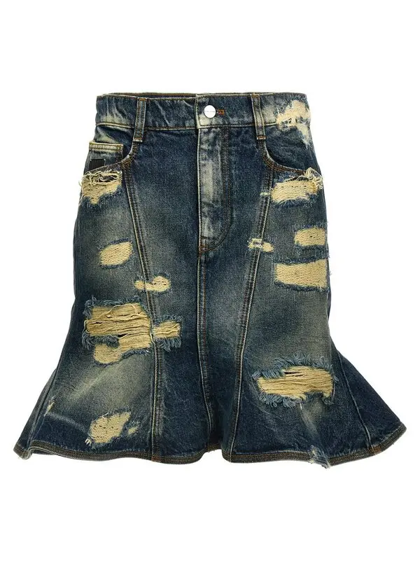 Marc Jacobs The Rip And Repair Straight Jean' Skirt - Blue