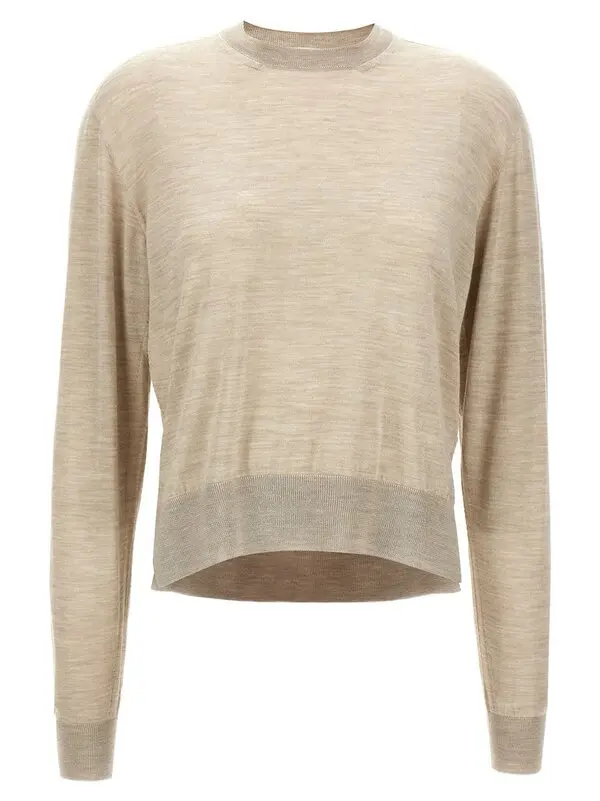 JIL SANDER Asymmetrical Wool And Silk-blend Sweater - Beige