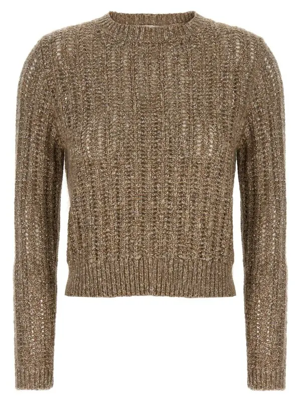 Brunello Cucinelli Rustic Dazzling Net' Sweater - Beige