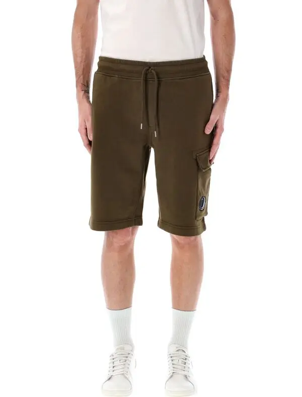 C.P. COMPANY Fleece Lens Short - Ivy Green