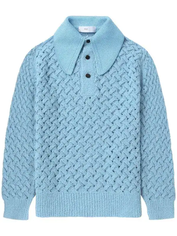 Toga Ribbed Knit Sweater - Blue | Editorialist 