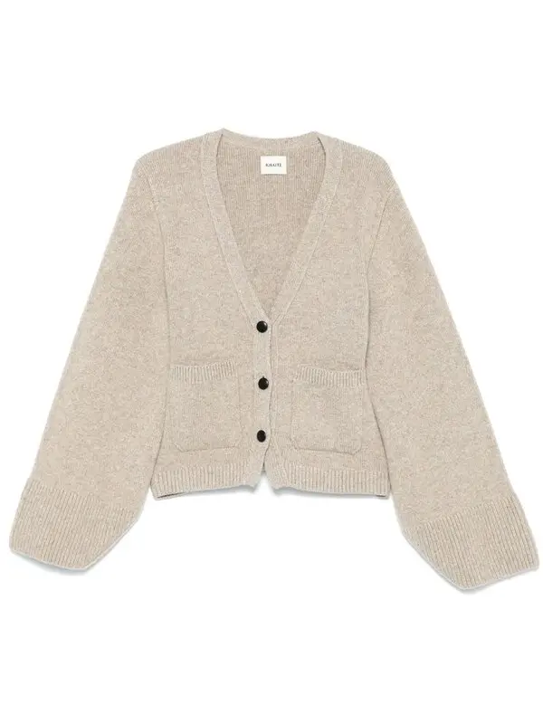 Khaite Scarlet Ribbed Cardigan - Neutrals