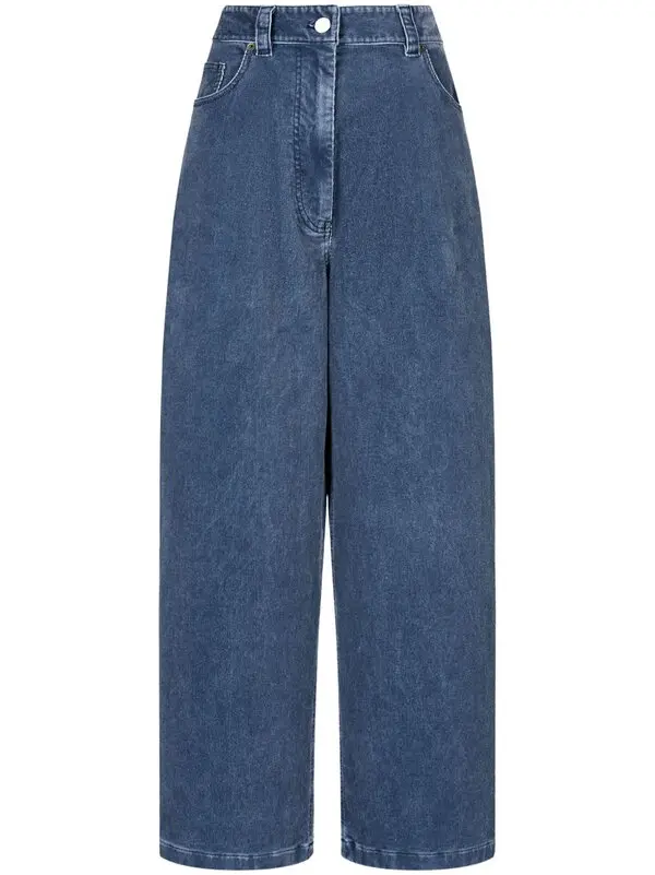 STUDIO TOMBOY Corduroy Wide-leg Trousers - Blue