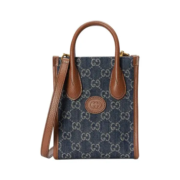Gucci Mini Tote Bag With Interlocking G - Blue