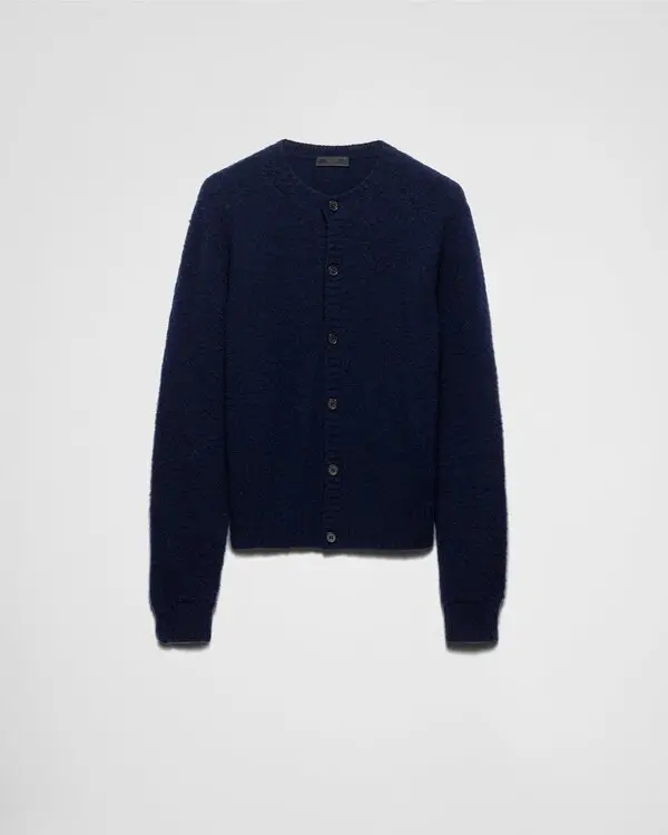 Prada Shetland Wool Cardigan - Navy