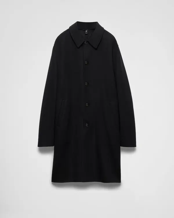 Prada Double Cashmere Overcoat - Black