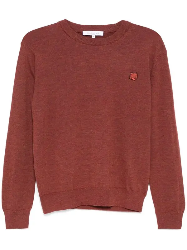 Maison Kitsuné Fox Head Jumper - Brown