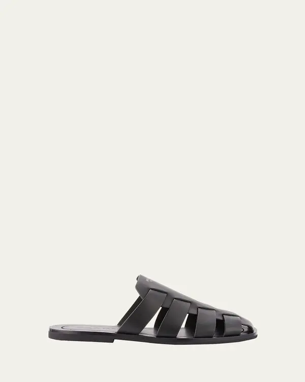 Prada Leather Fisherman Slide Sandals