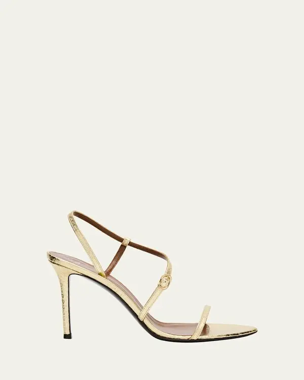 GIUSEPPE ZANOTTI Snakeskin Stiletto Sandals - Oro