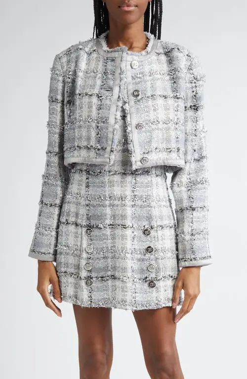 Dolce & Gabbana Check Raschel Tweed Crop Jacket - S8100 Quadri-check-tartan