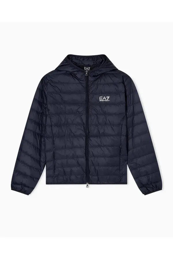 Emporio Armani Core Identity Packable Down Jacket With Hood - Blue