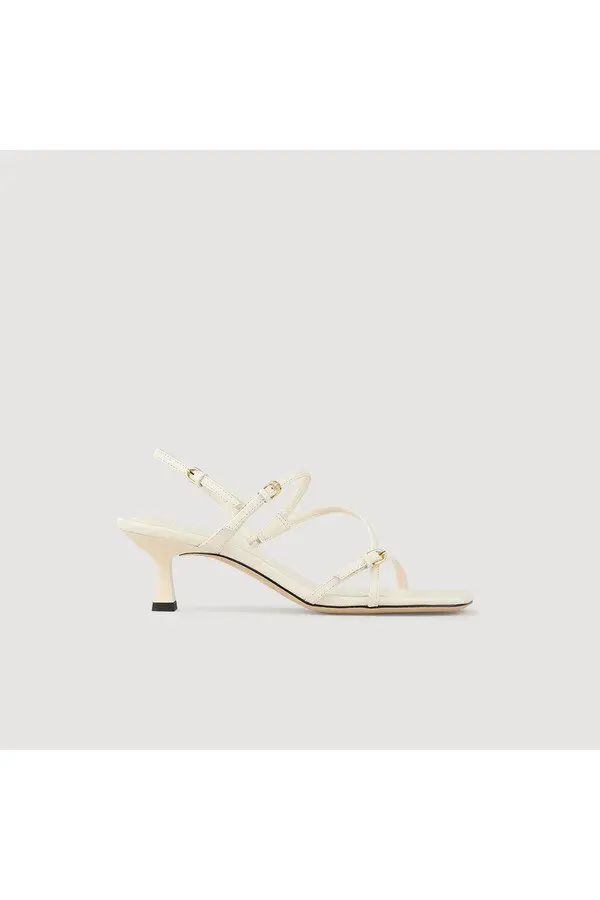 Sandro Strappy Patent Leather Sandals - White