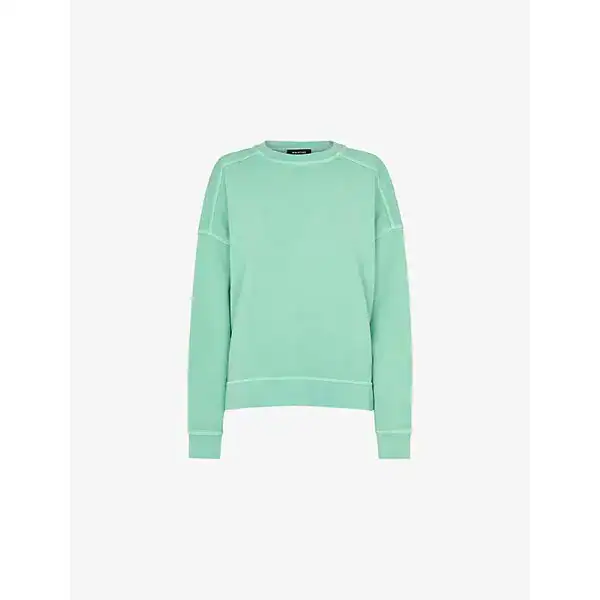 Whistles Relaxed-Fit Cotton Sweatshirt Green 27% Off