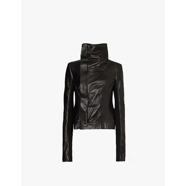 Rick Owens Naska Asymmetric-hem Leather Jacket