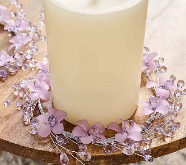 VALERIE PARR HILL Set Of 2 Flower And Bead Candle Rings Valerie
