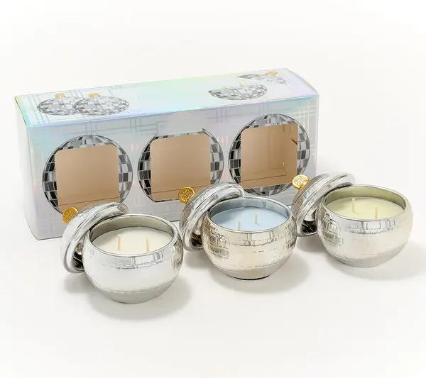 HOMEWORX BY SLATKIN + CO. As Is 3-pc Discoball Candle Set