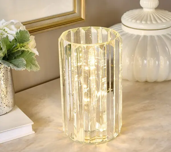 VALERIE PARR HILL 8' Illuminated Faceted Glass Prism Hurricane Valerie