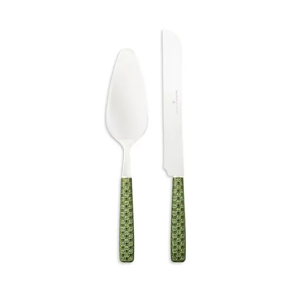 MACKENZIE-CHILDS Everyday Green 2-piece Cake Serving Set