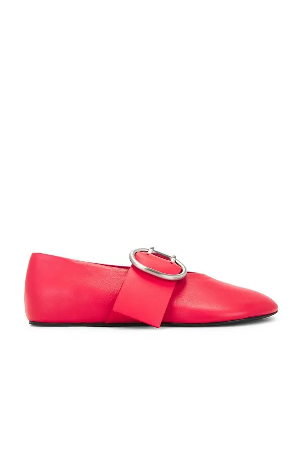 JIL SANDER Cannolo Buckle Ballerina Flat - Red