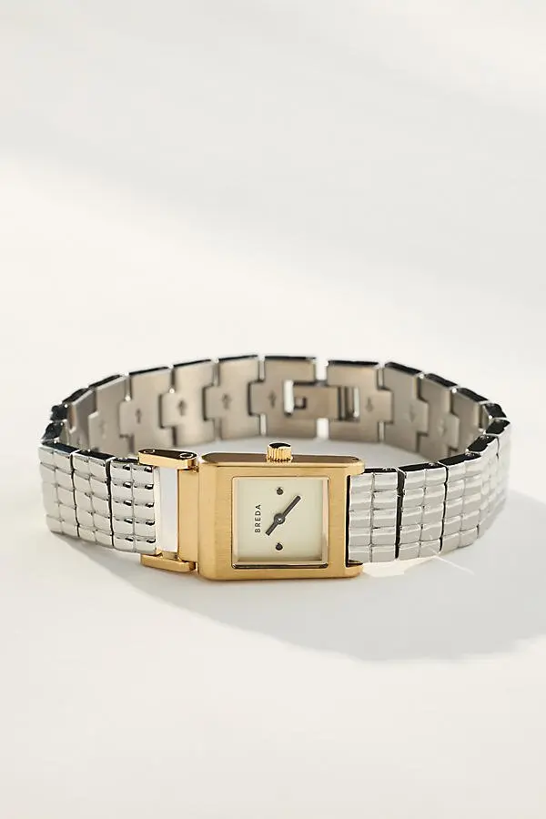 BREDA Revel Square Face Mixed Metal Watch - Silver