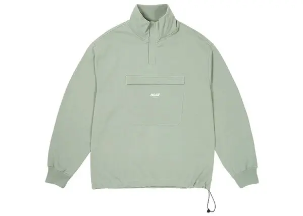 PALACE 1/4 Zip Washed Funnel - Jade