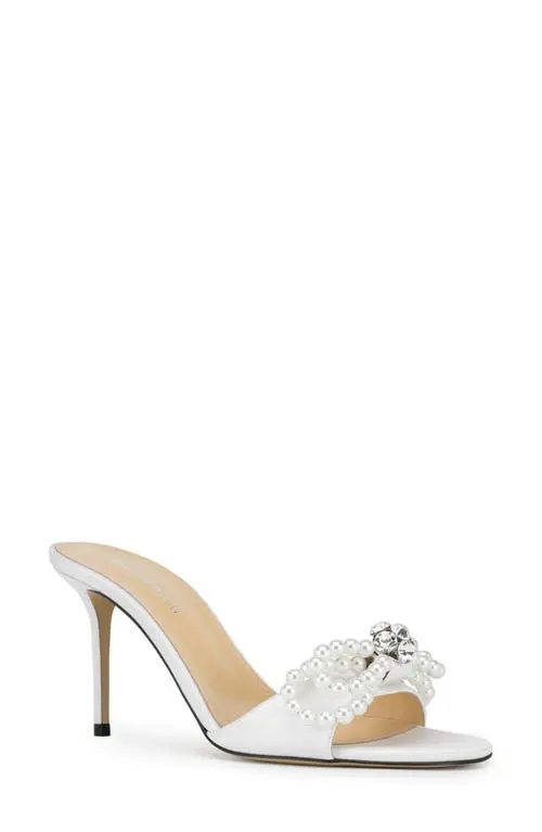 Mach & Mach Double Faux Pearl Bow Sandal