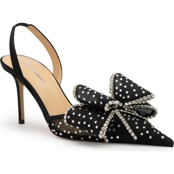 Mach & Mach Le Cadeau Bow Slingback Pumps - Black