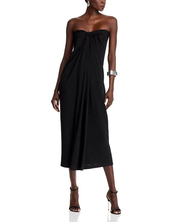 Rosetta Getty Strapless Twist-front Dress